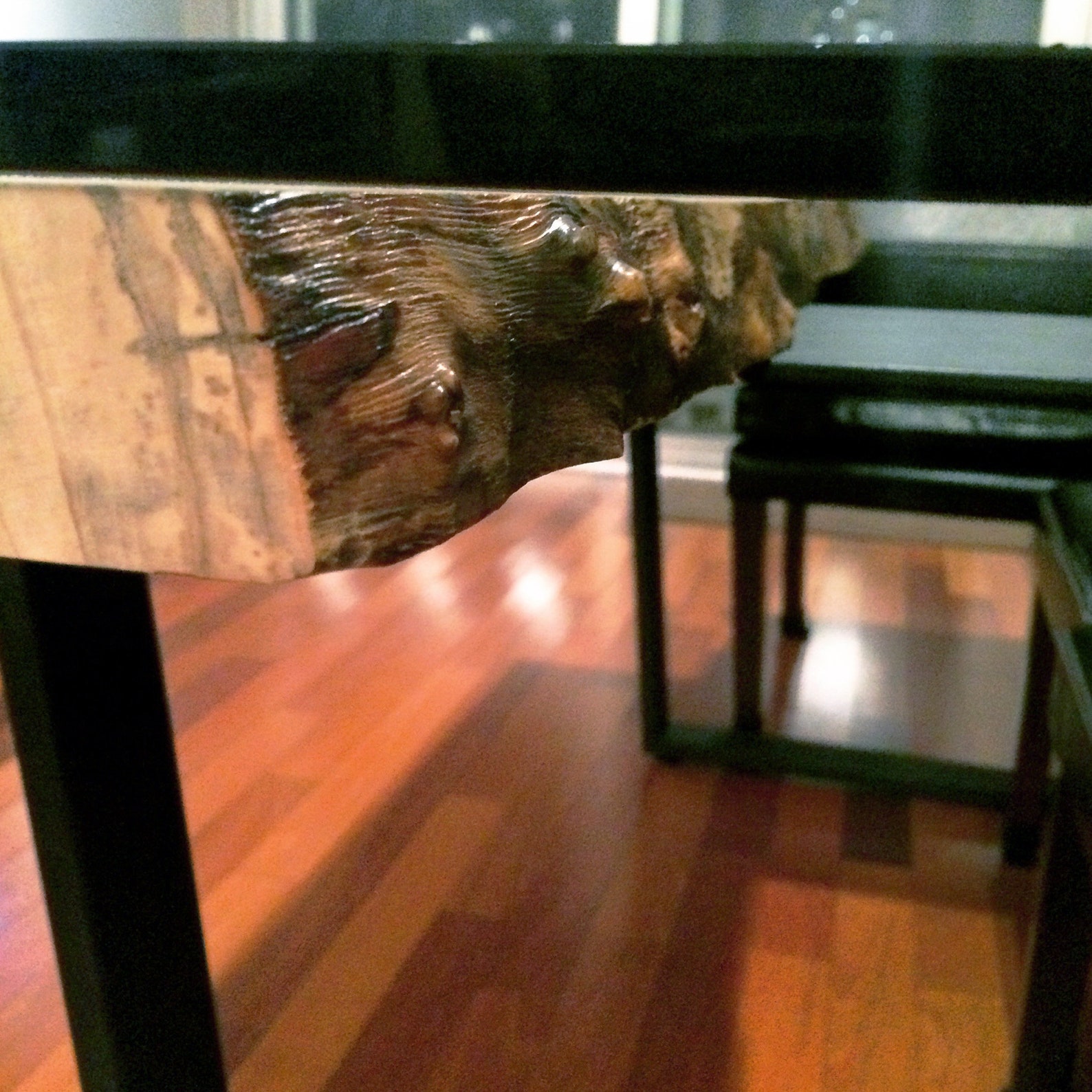 Hard Maple Inverted Live Edge Glass Table - Etsy