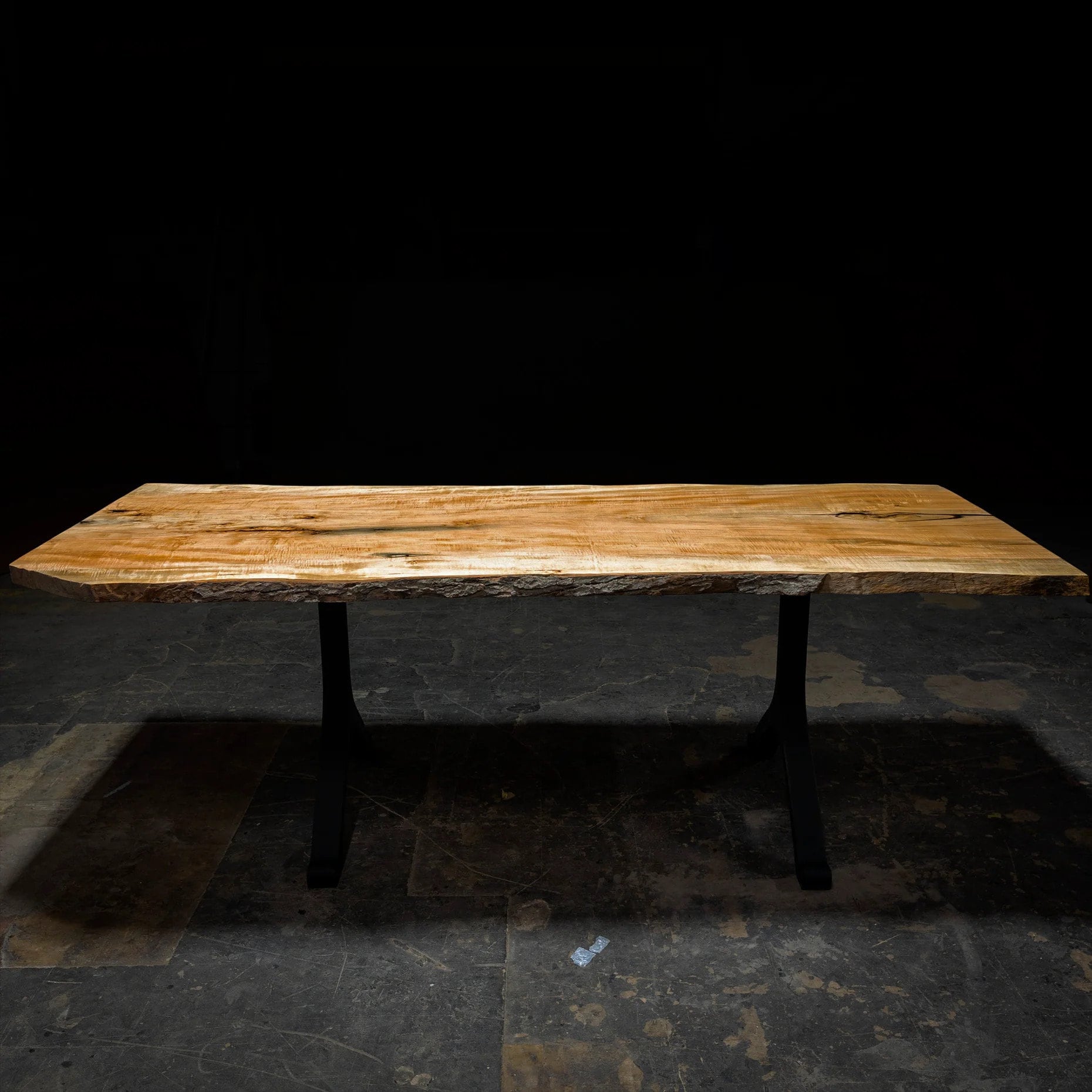 Handmade Solid Maple Live Edge Dining Table, Reclaimed Wood Slab - Etsy