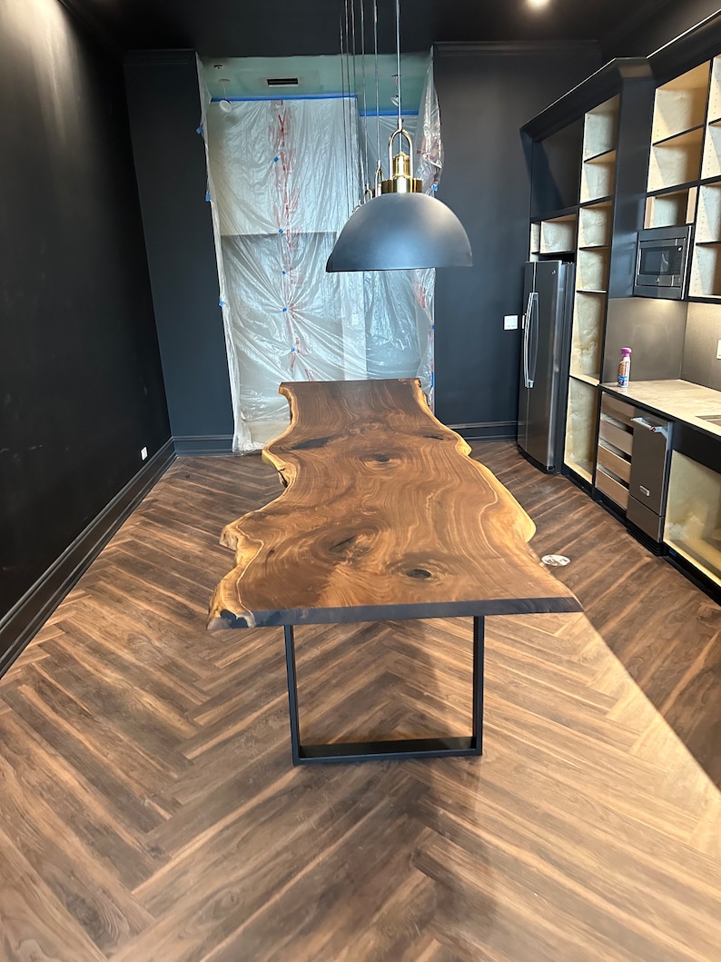Single Slab Black Walnut Live Edge Dining Table Etsy