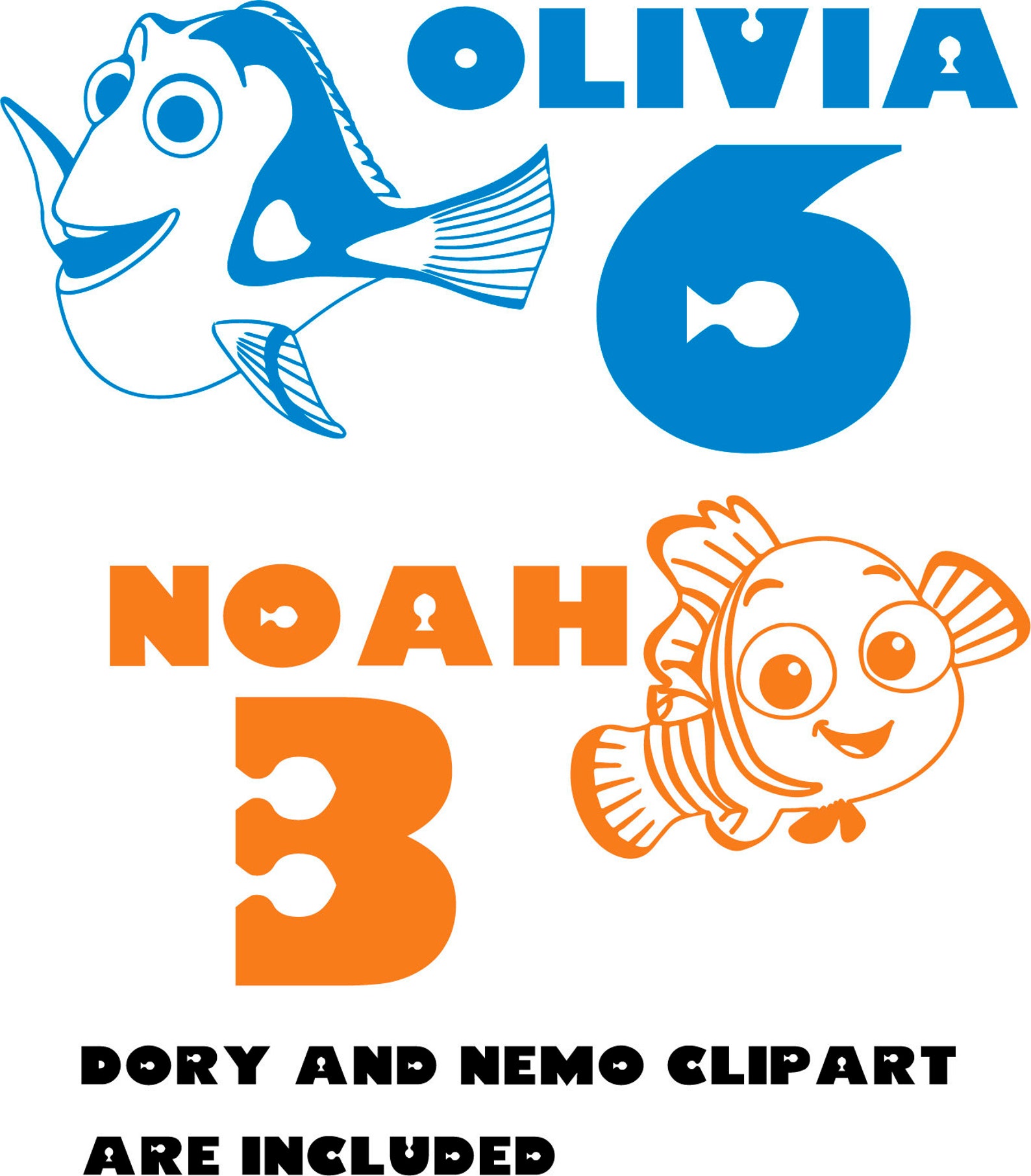 Finding Nemo Fontsvgdxfpngcricutsilhouettecameonemo | Etsy