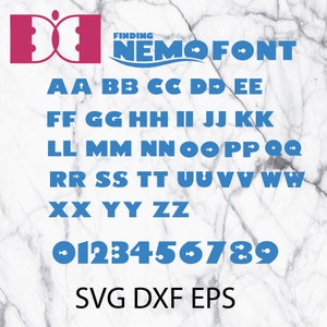 Finding Nemo Fontsvgdxfpngcricutsilhouettecameonemo | Etsy