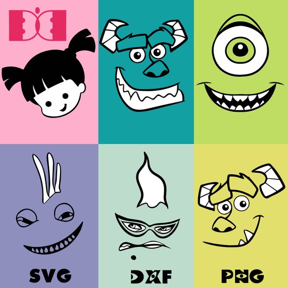 Monsters Inc Facescricutcameosilhouetteprintmonsters | Etsy