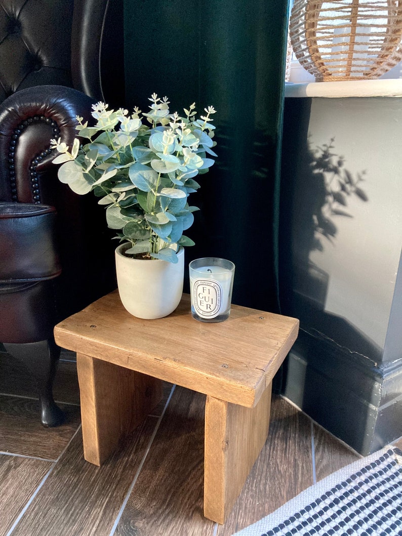 Small Rustic Stool - Etsy UK