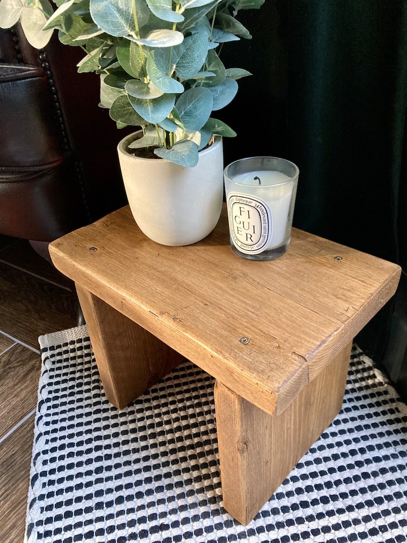 Small Rustic Stool - Etsy UK