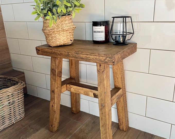 Rustic Wooden Milking Stool | Side Table | Bathroom Stool - Etsy UK