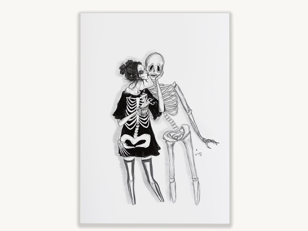 Skeleton Couple - Fine Art Print - by Kat Lindsey / @katharinelindsey ...
