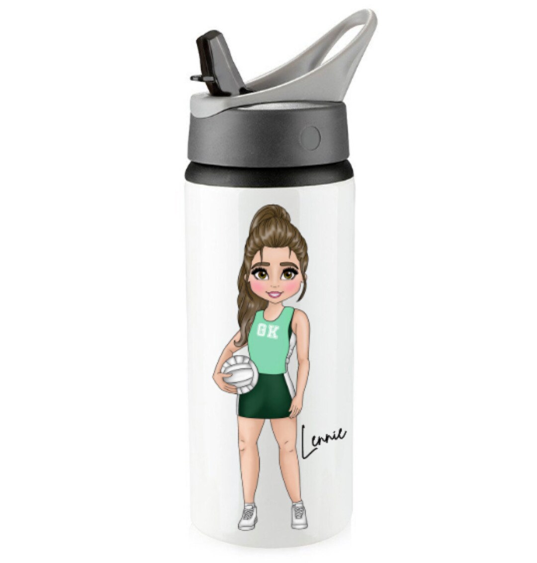 Personalised Netball Water Bottle , Netball Gifts for Her, Character ...
