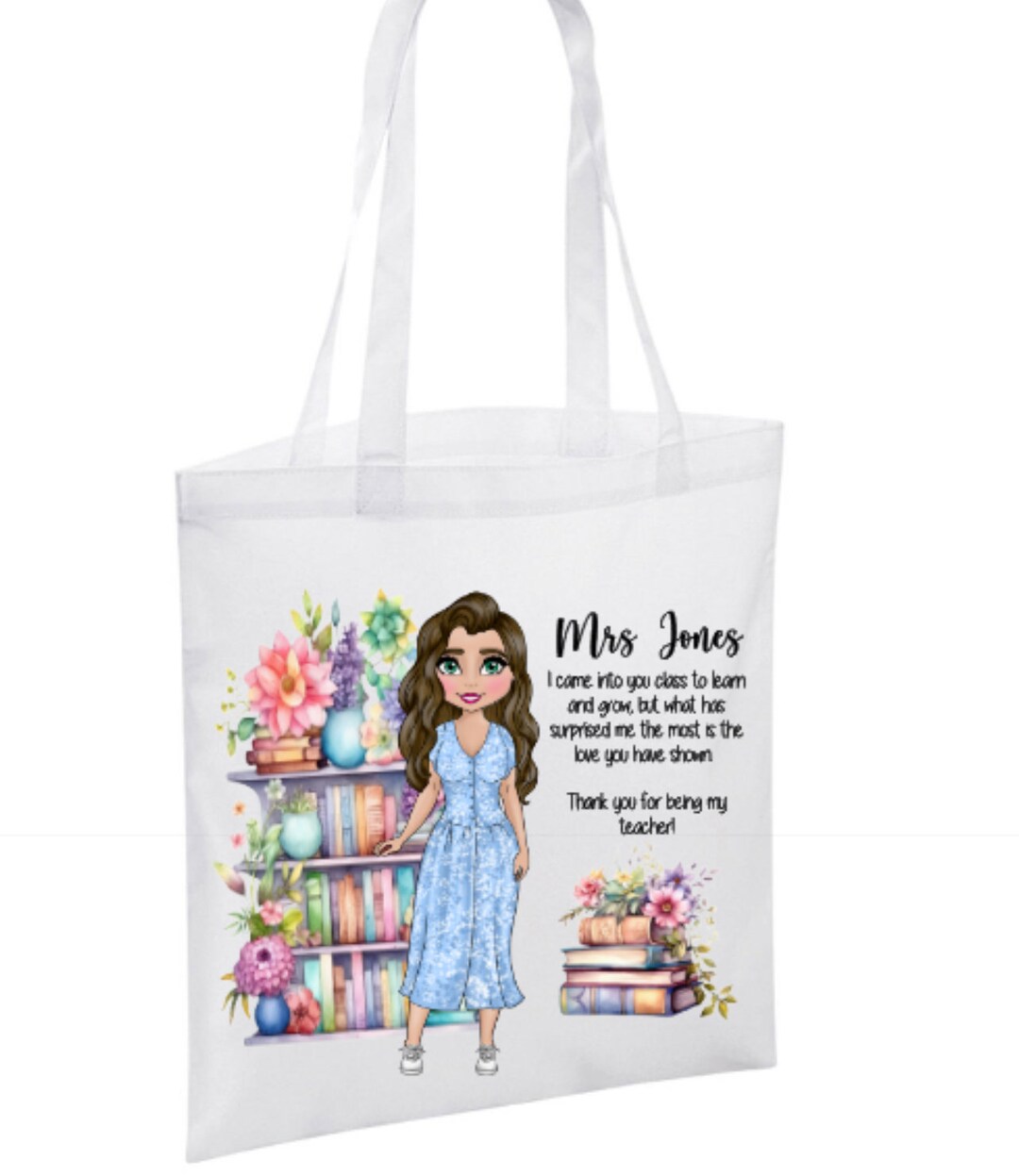 Teacher Gift, Personalised Teacher Bag, Thank You Gift, End of Year ...