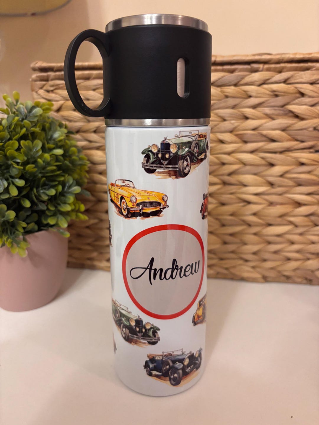 Vintage Car Gifts for Him, Fathers Day Gift, Personalised Flask ...