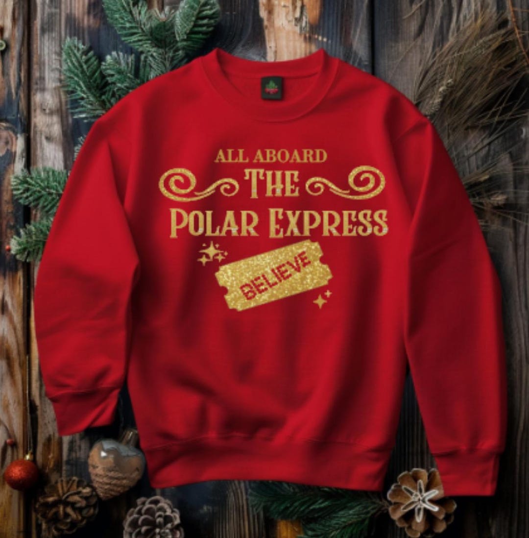Kids Polar Express Sweater: Personalized Trip Reveal Gift, Children’s ...