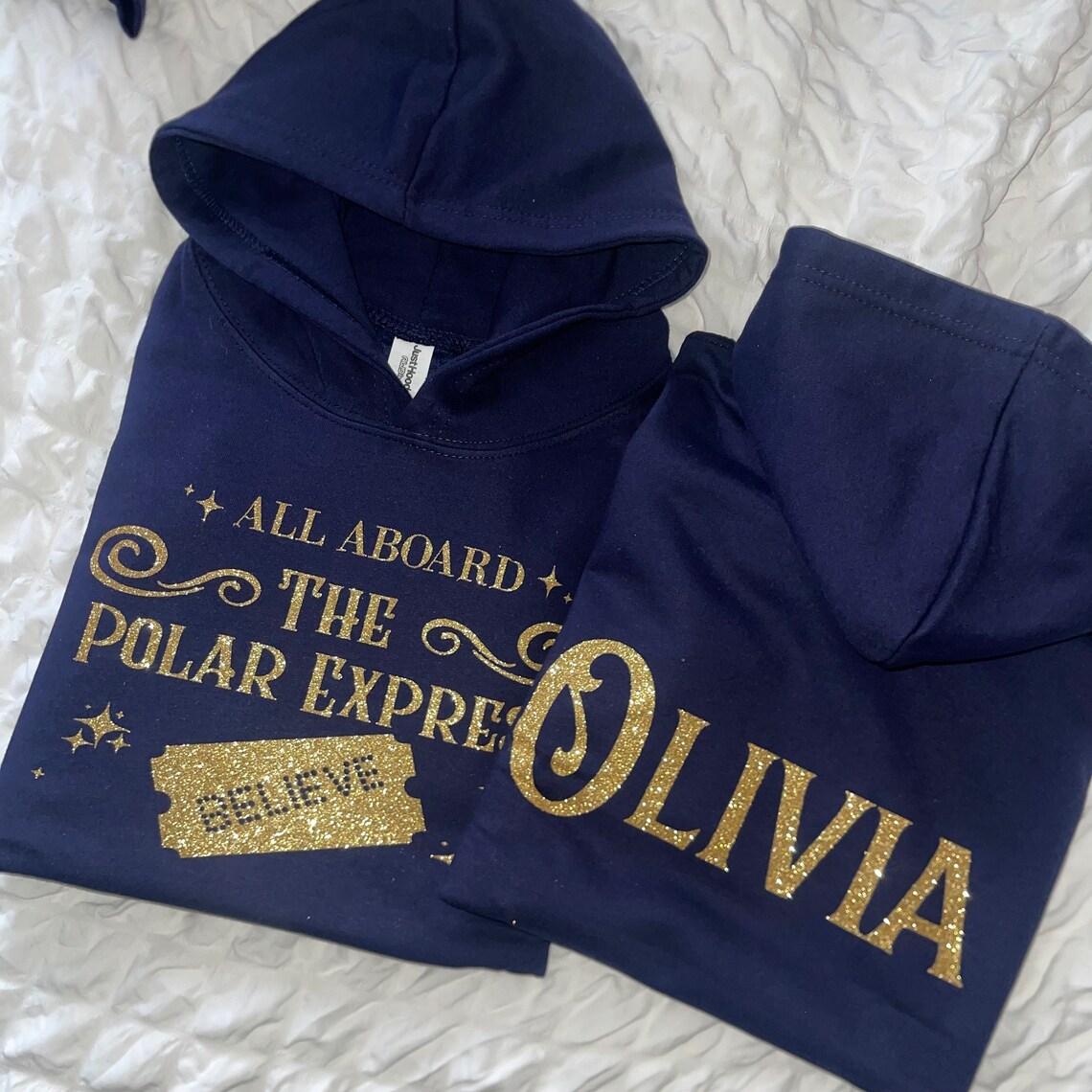 Adult Polar Express Hoodie, Personalised Hoodie, Polar Express Trip ...