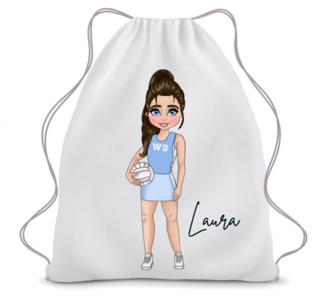 Personalized Netball Drawstring Bag, Sports Gift, Netball Kit, Custom ...