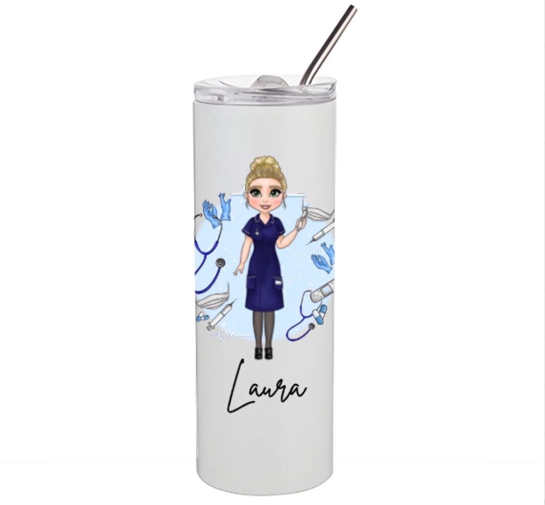 Personalized Nurse Water Bottle, Nurse Tumbler, Custom NHS Gift, 600ml ...