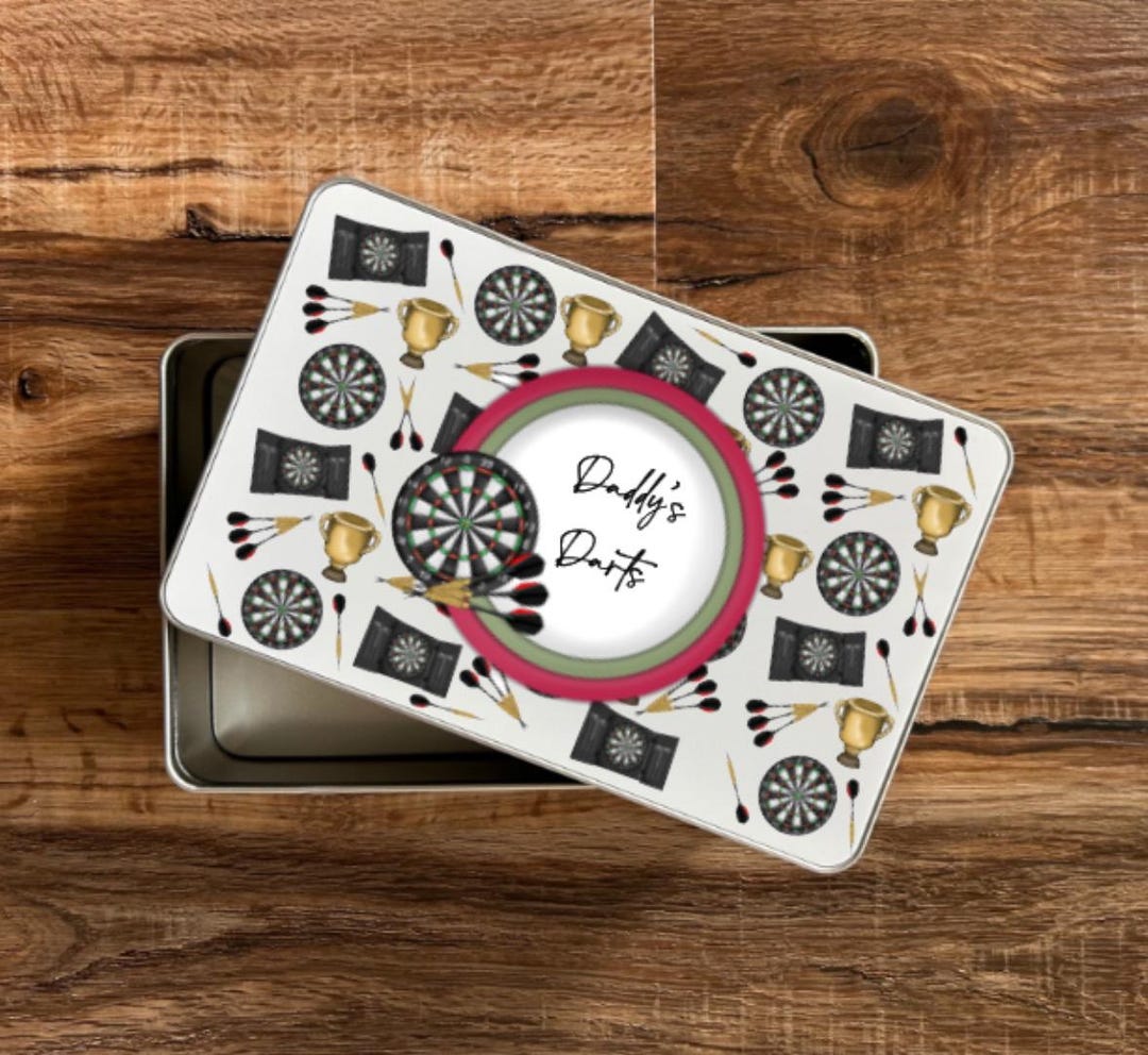 Personalised Darts Tin, Gifts for Dart Player, Gifts for Dad, Father’s ...