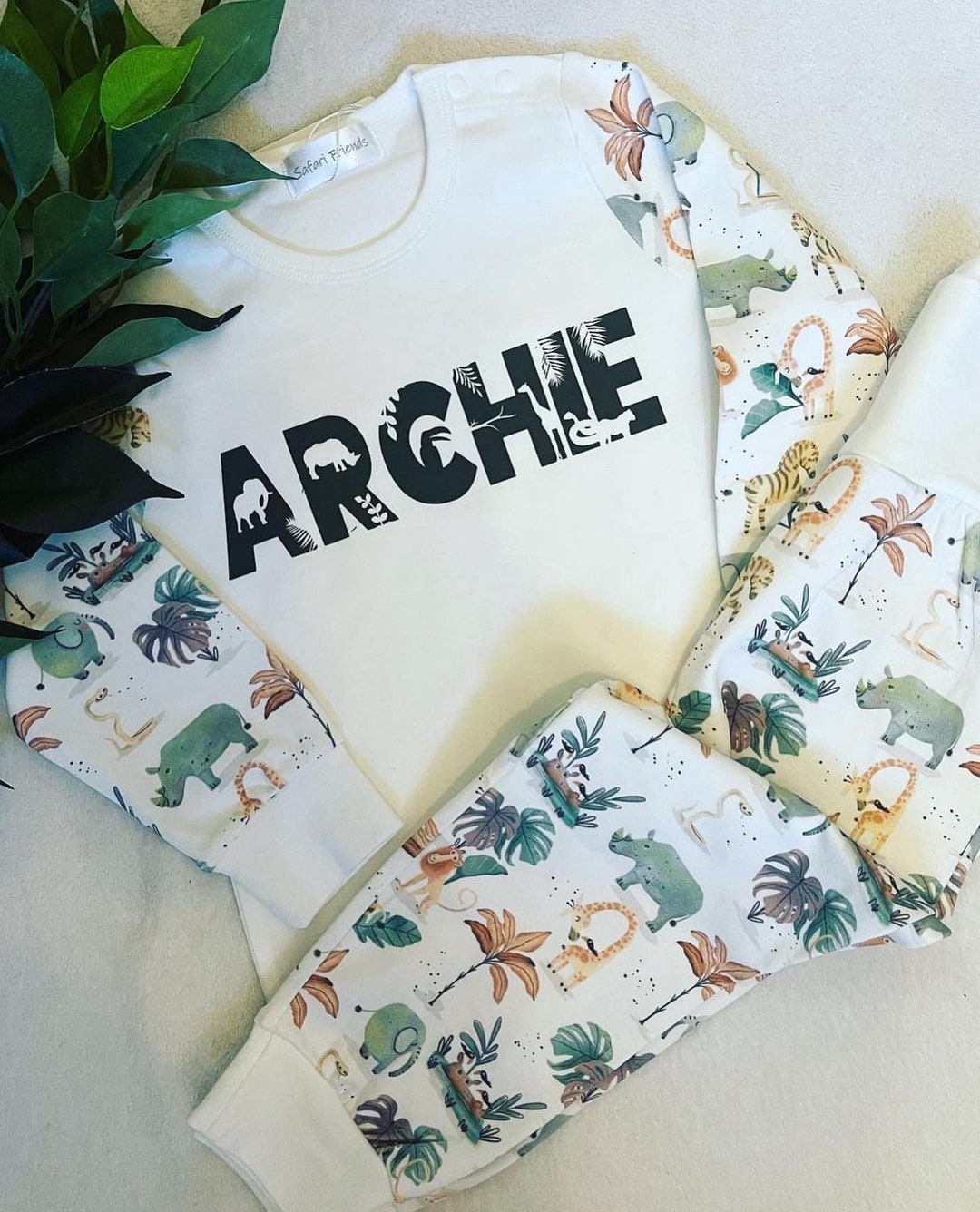 Childrens Safari Pjs, Jungle Pjs, Unisex Pyjamas, Animal Pjs ...