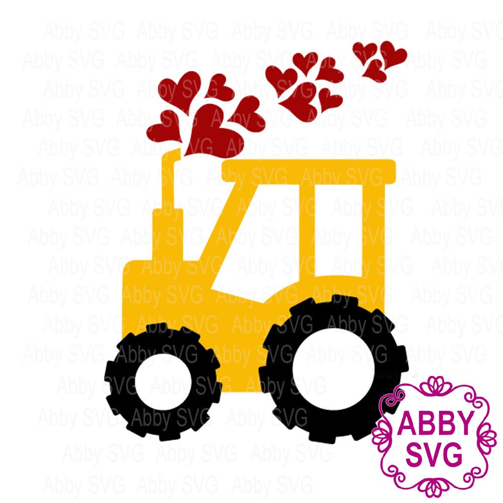 Valentine's Day Tractor Heart Cut File Eps,png,dxf and Svg File for the ...