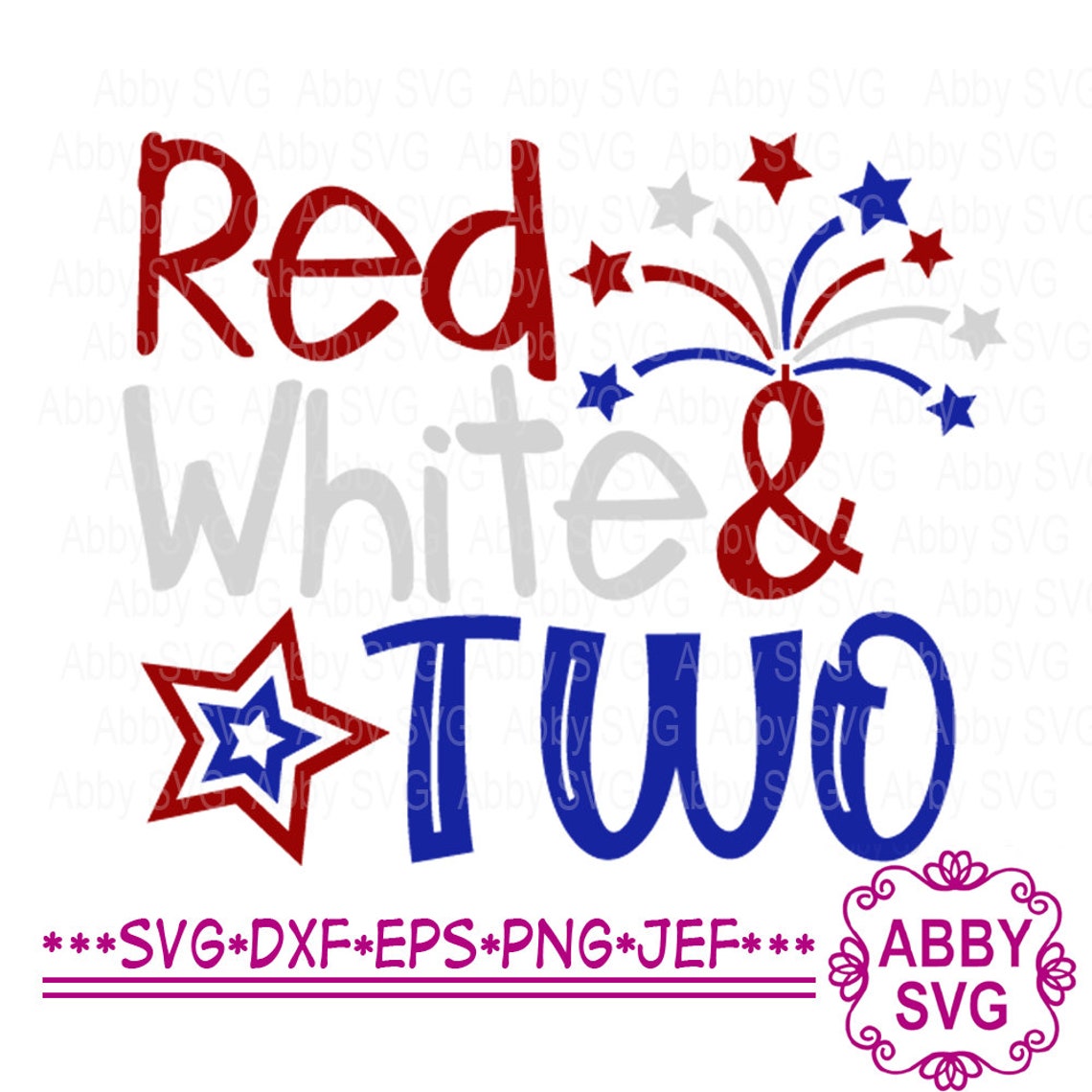 4th of July Svg Red White and TWO Svg Fireworks Svgsvg for - Etsy