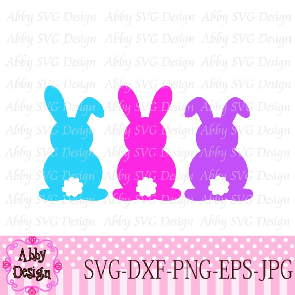 Easter Bunny Svg Cut Fileeaster Cut Filerabbit Svgthree | Etsy