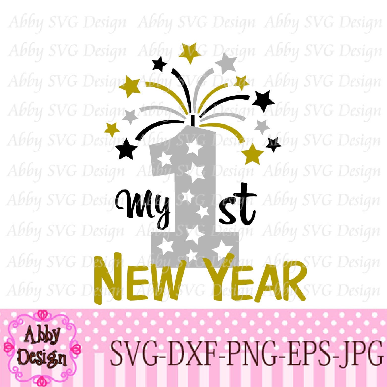 My 1st/First New Year Cut File epspngdxf and svg file for | Etsy