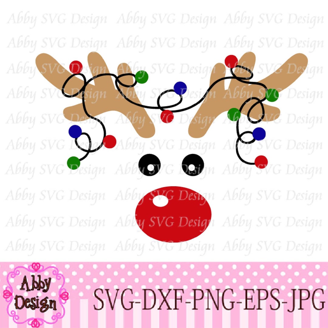 Christmas Reindeer Face Cut File Svg,png,dxf and Eps File for the ...