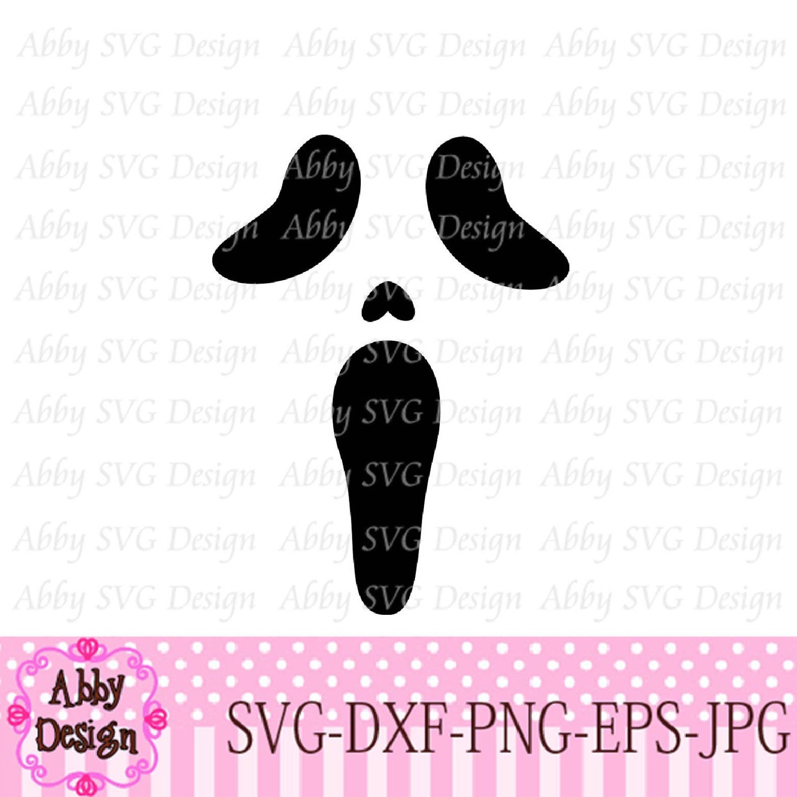 Halloween Ghost Face Cut File Eps,png,dxf and Svg File for the Cutting ...