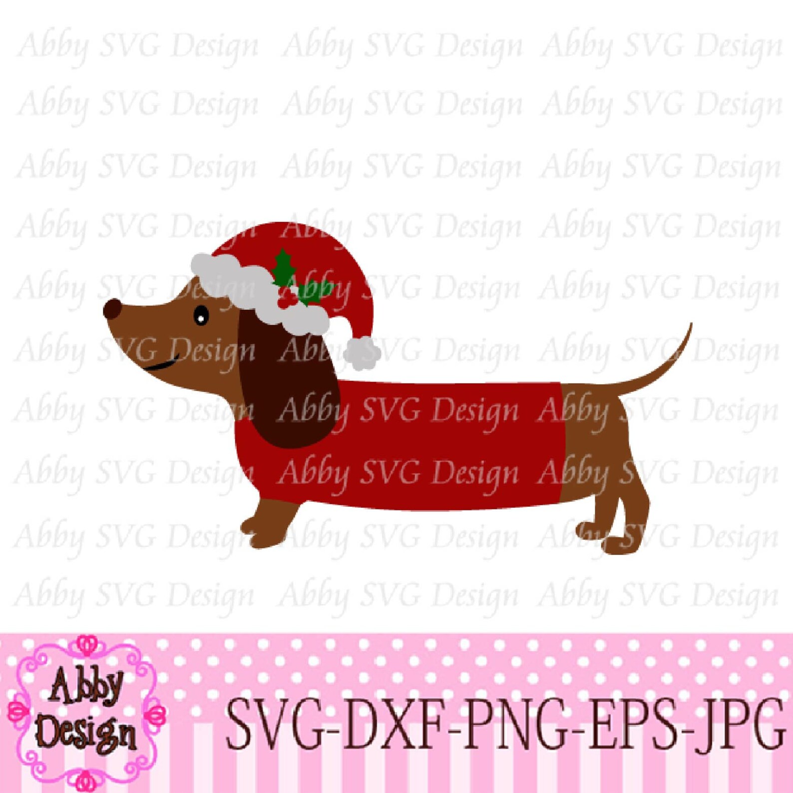 Christmas Dachshund Cut File Epspngdxf and Svg File for the - Etsy