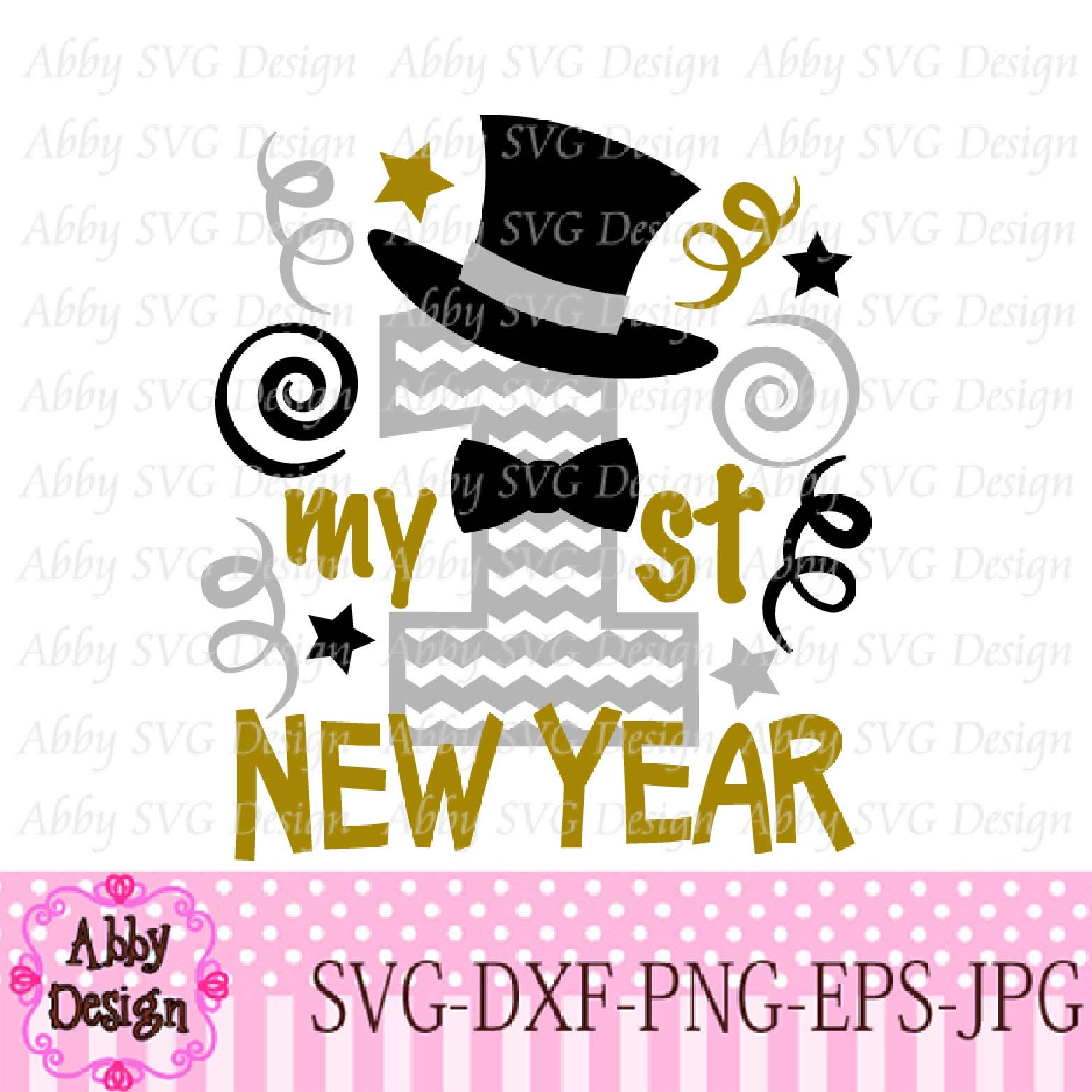 My 1st/first New Year Cut File Eps,png,dxf and Svg File for the Cutting ...