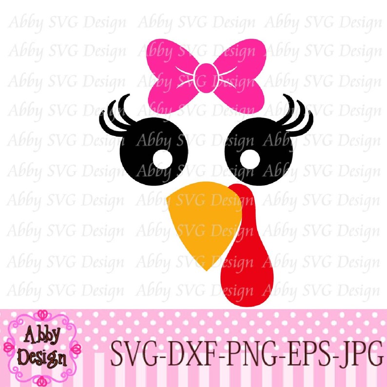 Thanksgiving Girl Turkey Face 01 Cut File Svg,png,dxf and Eps File for ...
