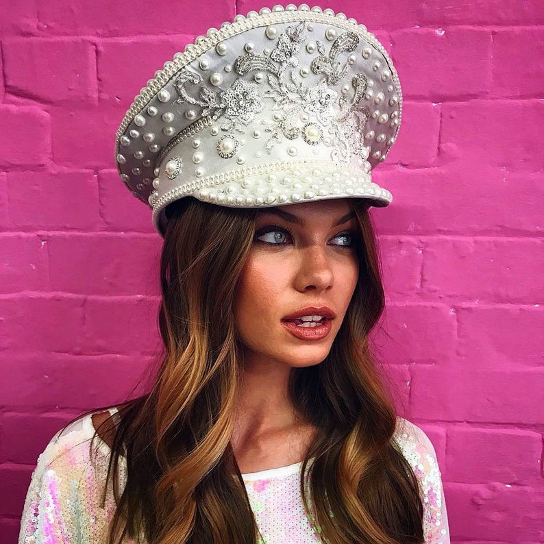 Pearl Captain Hat, Military Hat,festival Hat,burningman Hat, Handmade ...