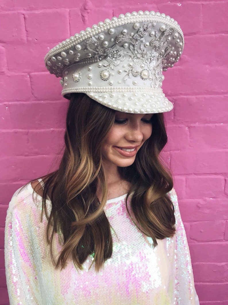 Pearl Captain Hat, Military Hat,festival Hat,burningman Hat, Handmade ...