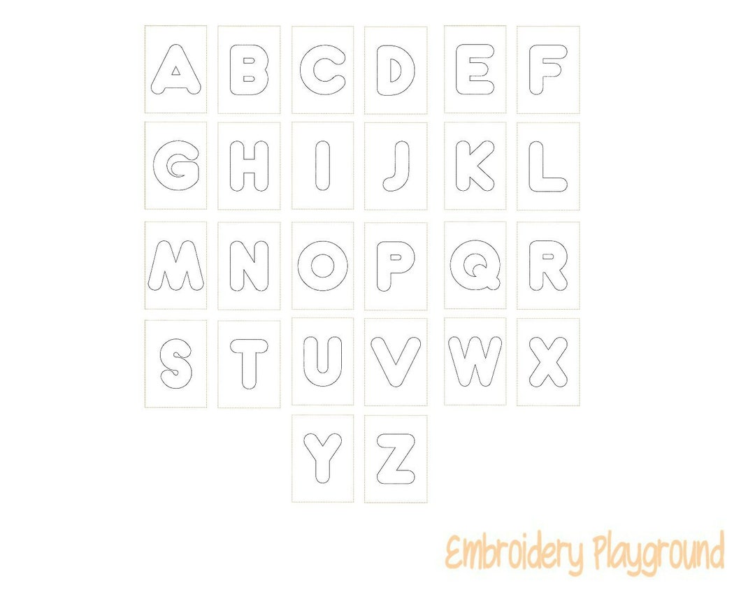 Alphabet Mini Coloring Page Embroidery Design - Alphabet Flash Cards ...