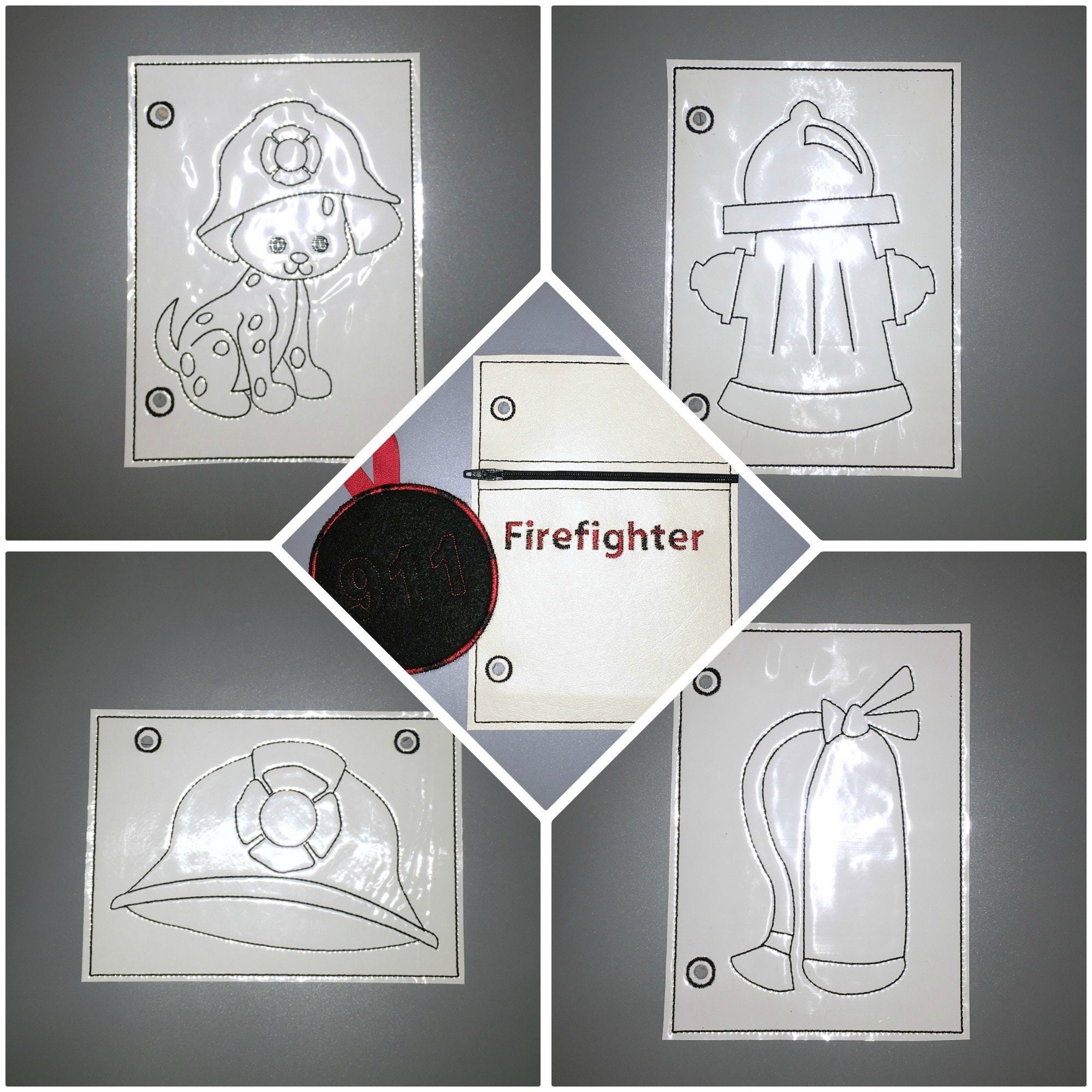 Firefighter Coloring Book Embroidery Design ITH Embroidery - Etsy