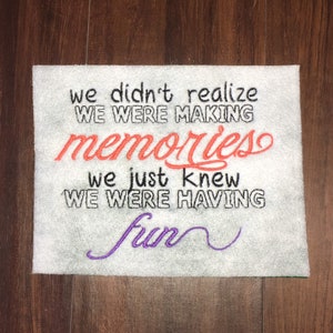 Fun Memories Wording Memory Pillow Saying Loved - Etsy