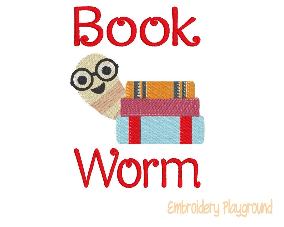 Bookworm - Embroidery Designs - Machine Embroidery Embroidery Designs ...