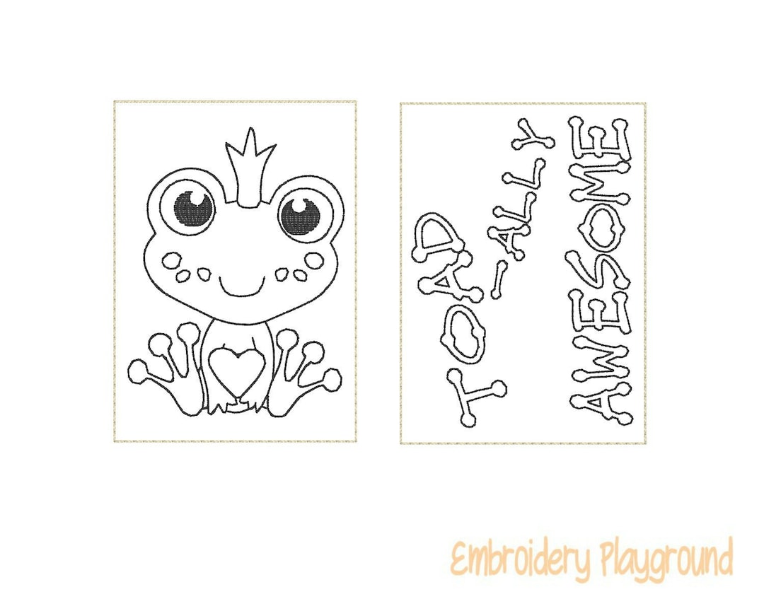 Toad-ally Awesome Mini Coloring Page Embroidery Design ITH - Etsy