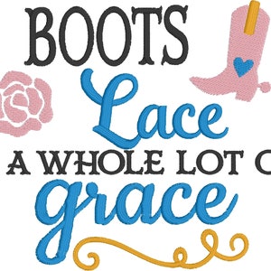 Boots and Lace Embroidery Design - Southern Girl Saying - Machine ...