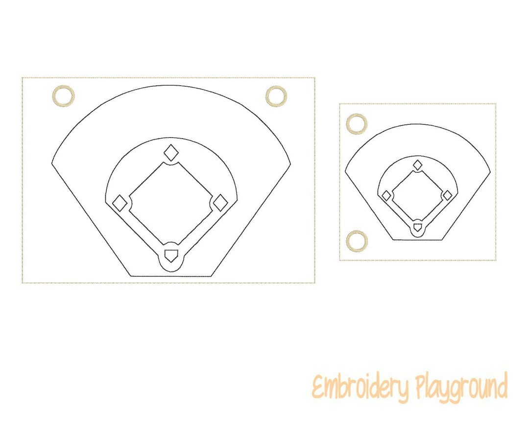 Baseball Diamond Coloring Page Embroidery Design - ITH Embroidery ...