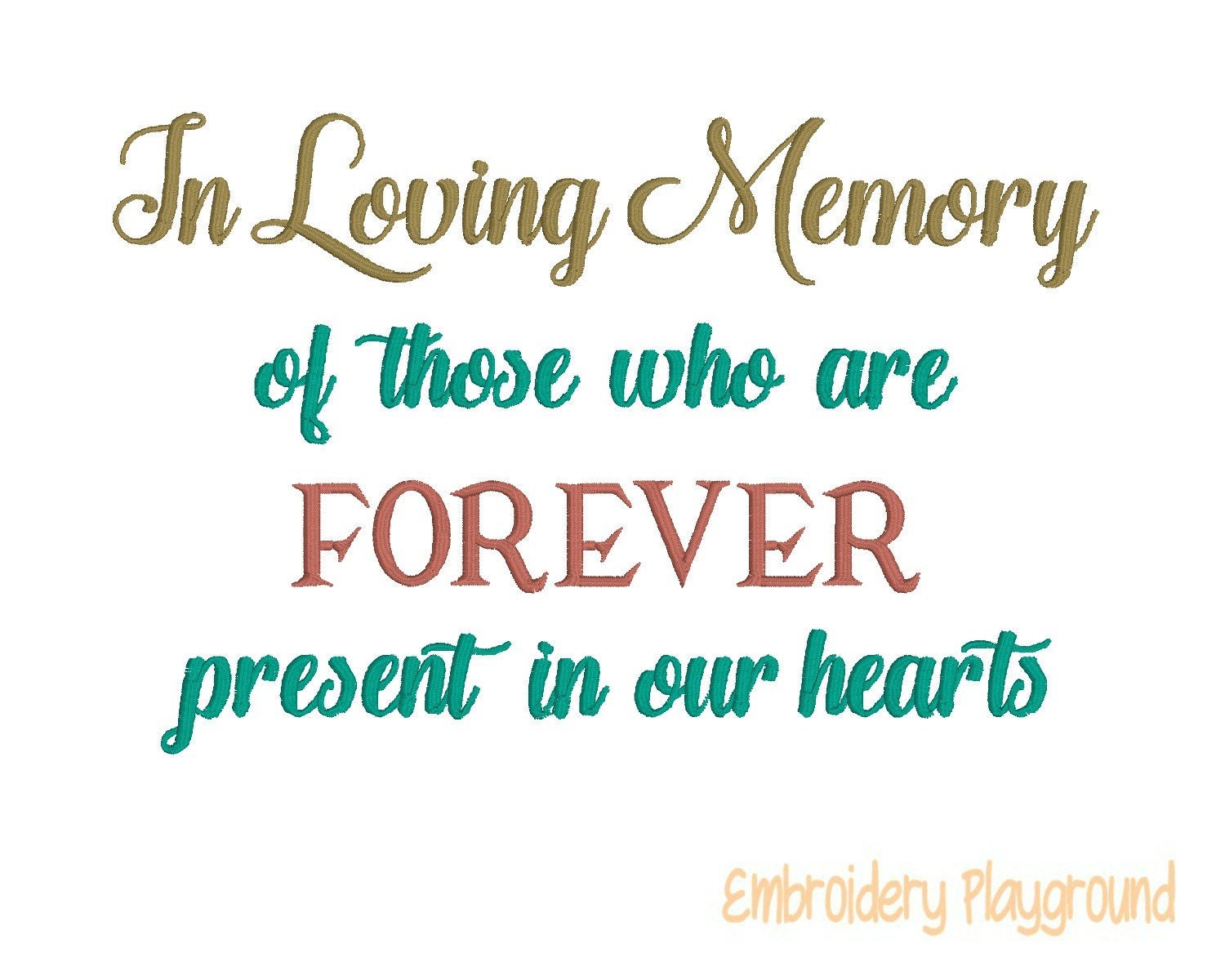 In Loving Memory - Embroidery Design - Machine Embroidery - Etsy