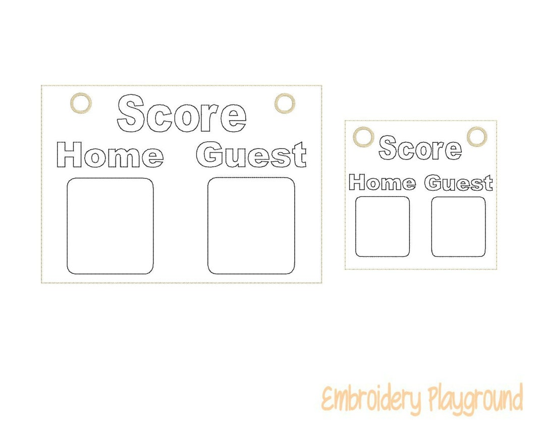Scoreboard Coloring Page Embroidery Design - ITH Embroidery Design ...