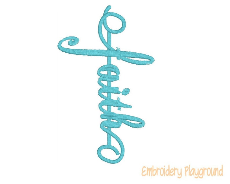 Scroll Cross Embroidery Design Faith Cross Christian - Etsy