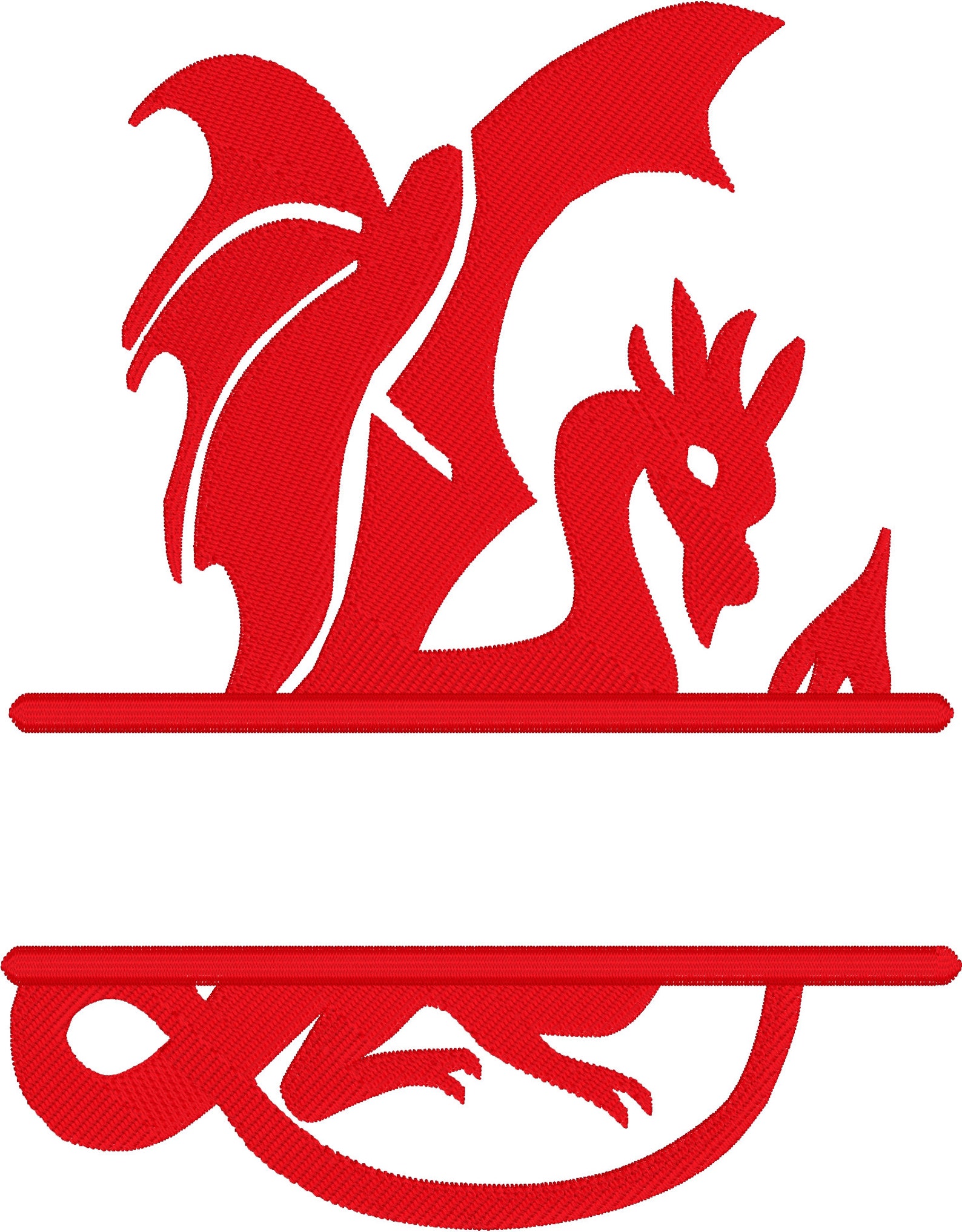 Dragon Split Frame Embroidery Designs Reading Pillow Design - Etsy