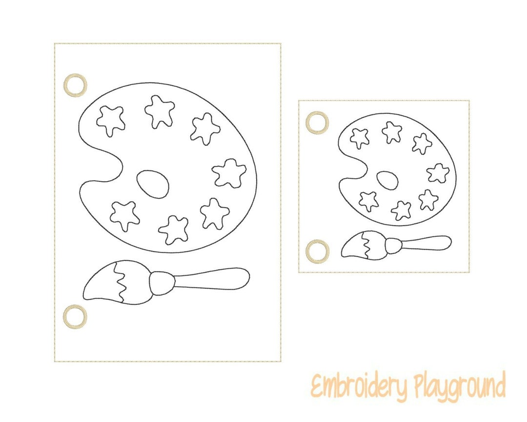 Paint Coloring Page Embroidery Design ITH Embroidery Design - Etsy