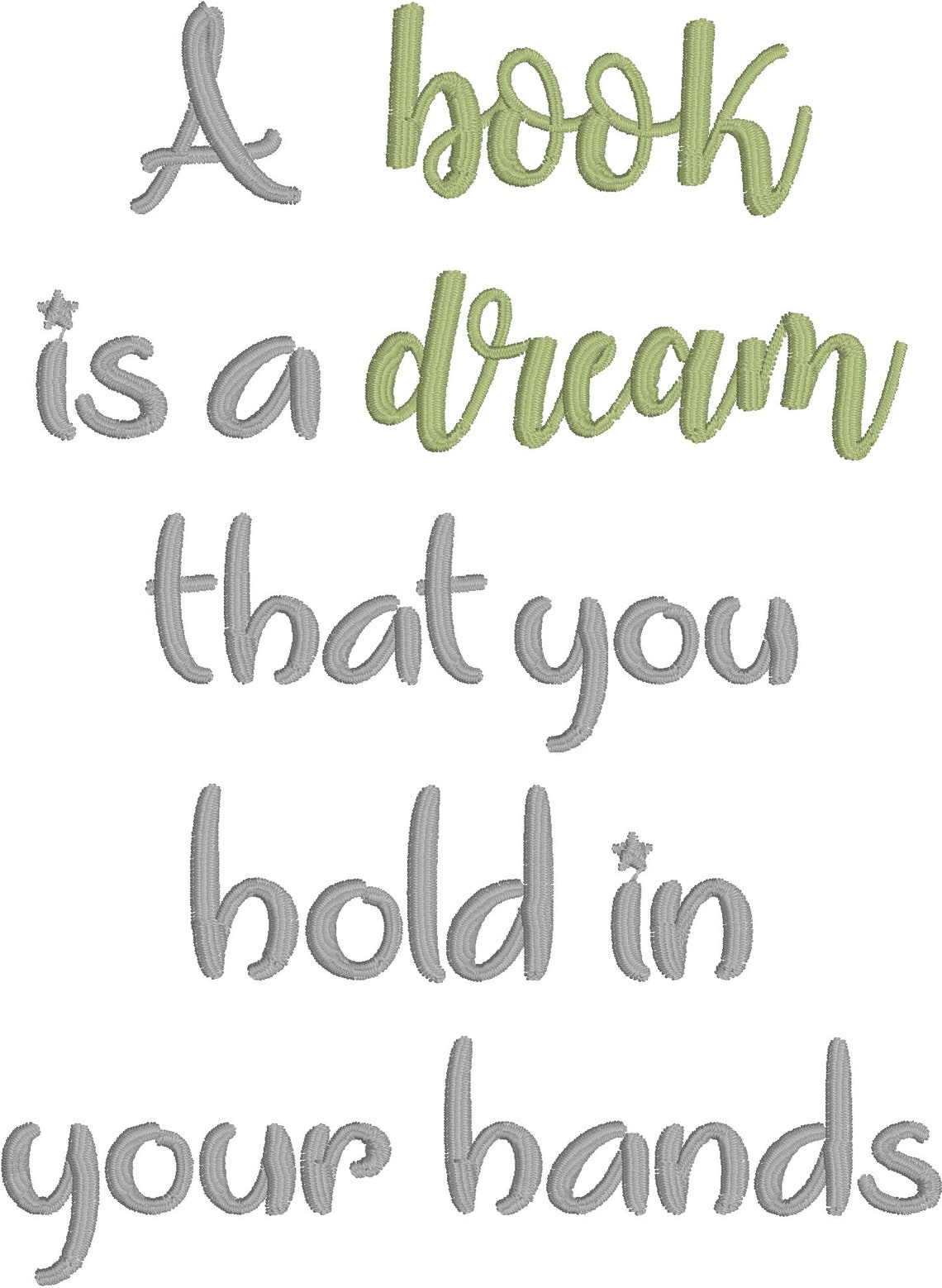 A Book is a Dream Embroidery Design Reading Pillow Design - Etsy