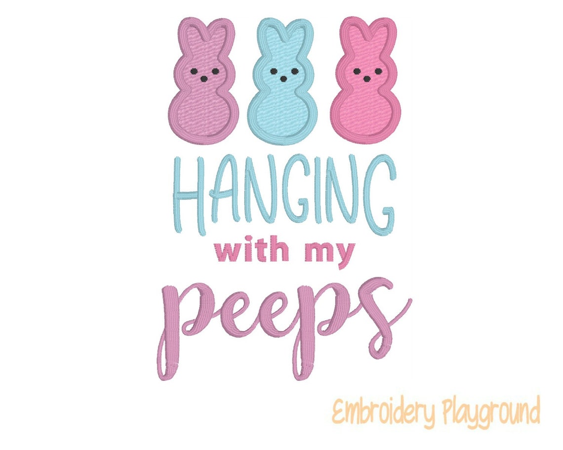 Hanging With My Peeps Applique Design Childs Shirt Design - Etsy