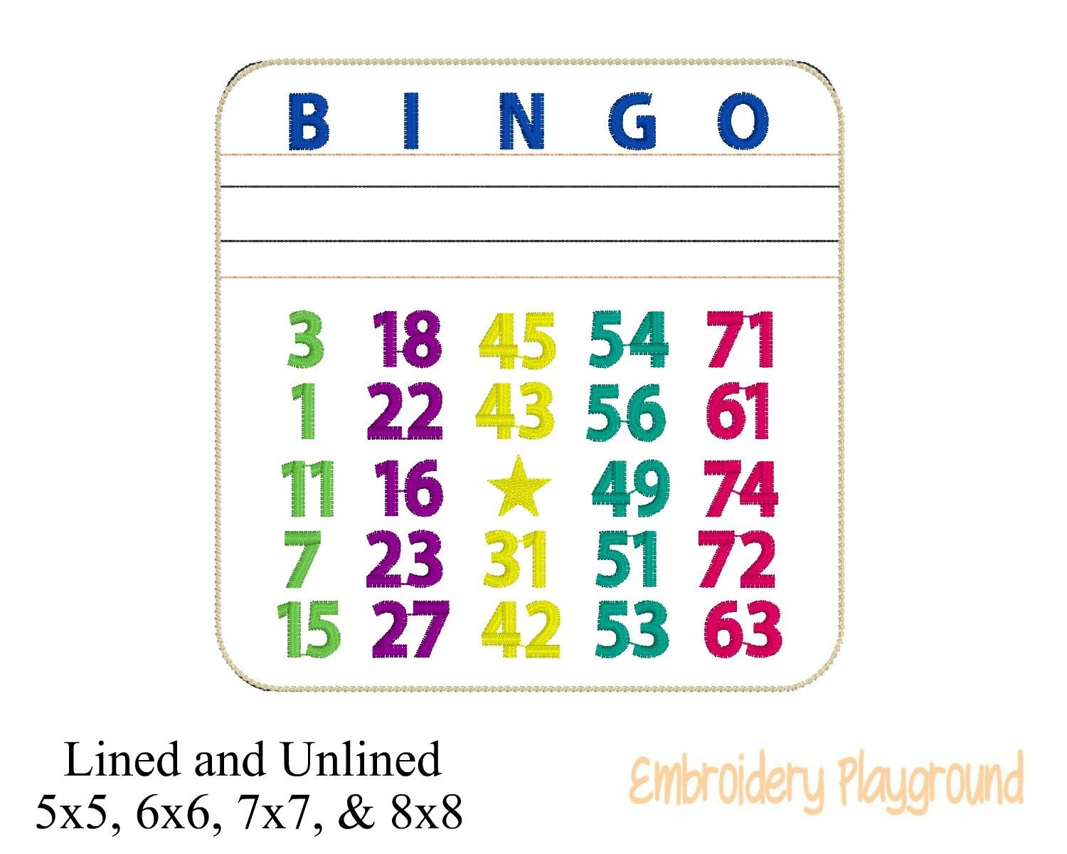 Bingo Bag Embroidery Design Machine Embroidery Design - Etsy