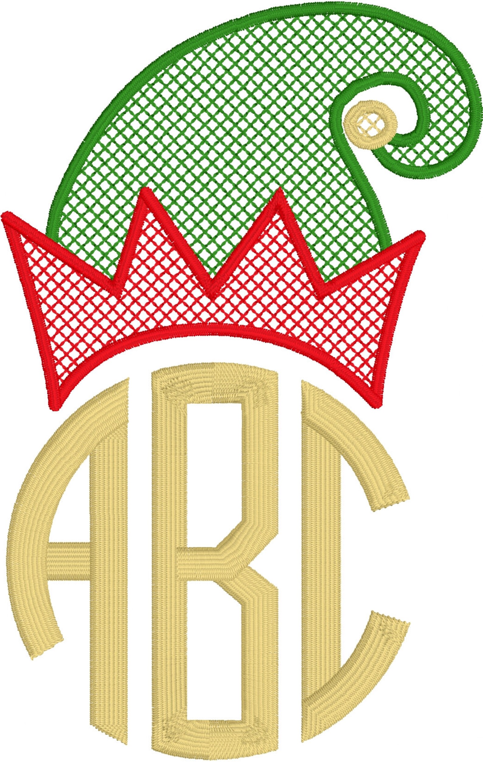 Christmas Monogram Toppers Monogram Frames Embroidery | Etsy