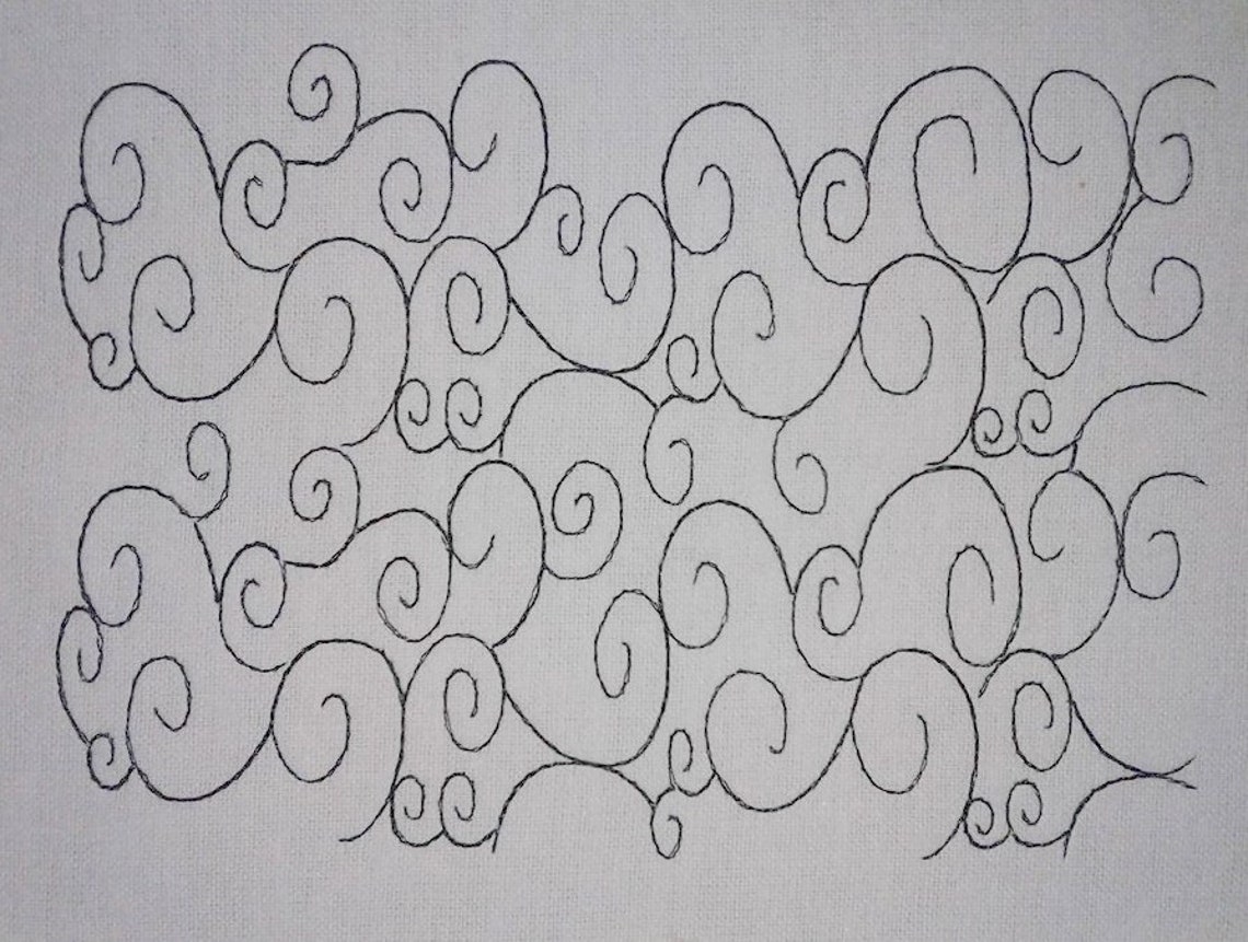 Swirl Embroidery Design - Stipple Pattern - Quilting- Reading Pillow ...