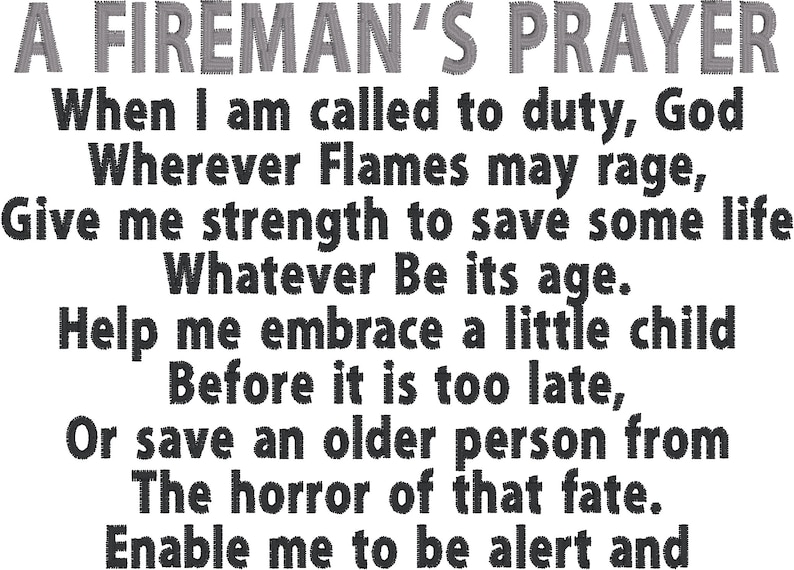 Fireman's Prayer Fireman Saying Firefighter | Etsy