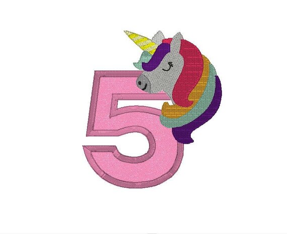 Unicorn Birthday Number Design Unicorn Design Birthday | Etsy