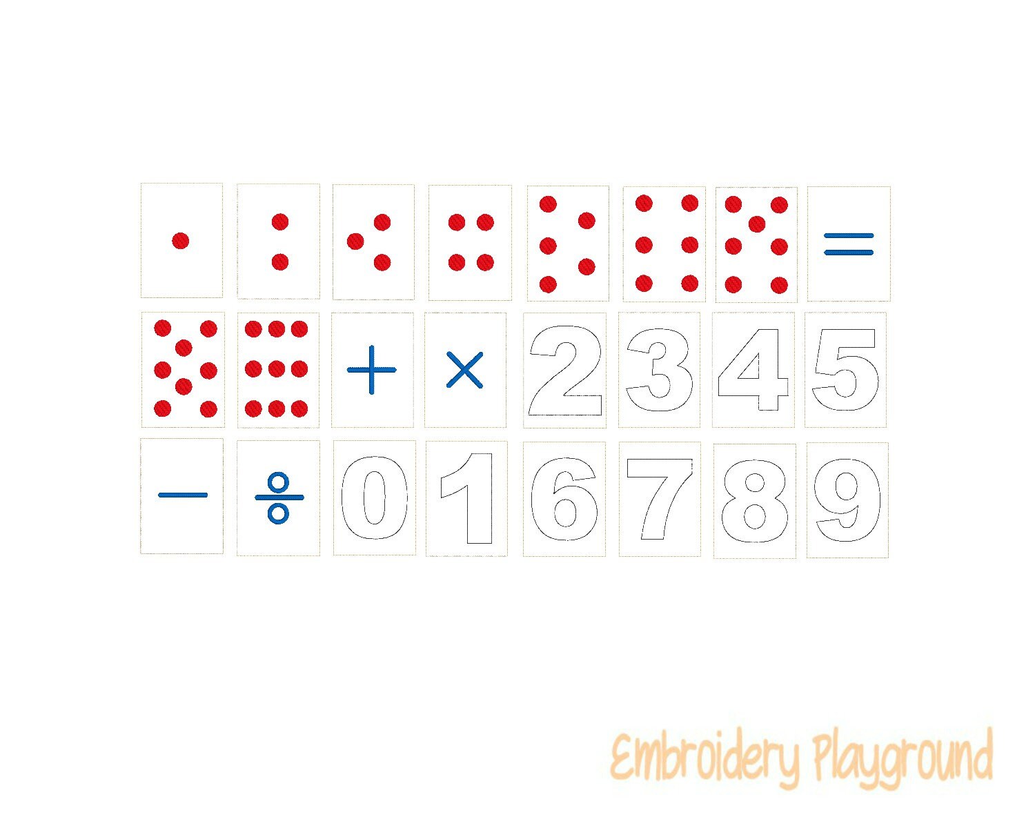Basic Math Flash Card Embroidery Design | Etsy